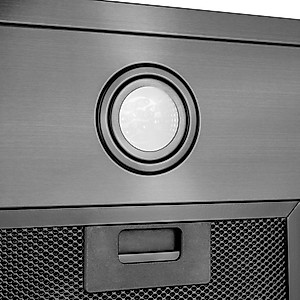 AKDY 30 in. 343 CFM Convertible Wall Mount Black Stainless Steel Kitchen Range Hood with Touch Panel and Carbon Filters