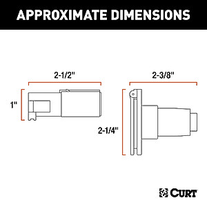 CURT 58671 Vehicle-Side and Trailer-Side 4-Pin Round Wiring Harness Connectors