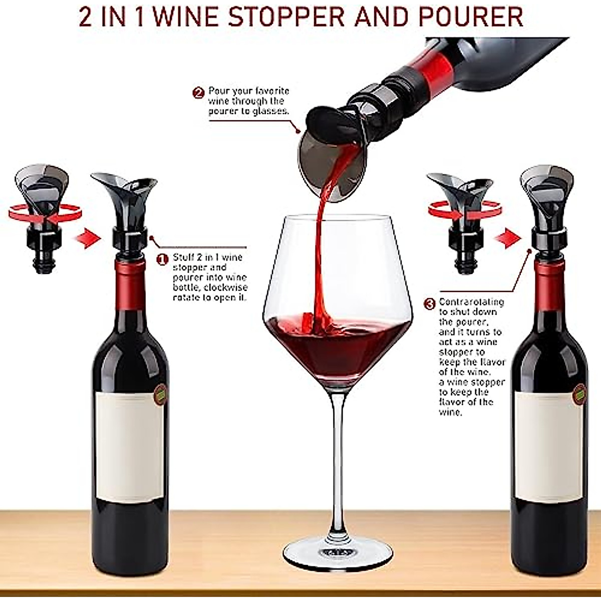 Swanfort Red Wine Glasses Set of 4, Long Stem Crystal Wine Glasses, Burgundy Wine Glasses in Gift Box, Large Wine Glasses With Stem for Any Occasions-16 oz