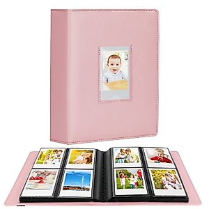 288 Vertical Photos for Instax Mini Photo Album, Front Window, Book Album 2x3 for Fujifilm Instax Mini Film 11 9 8 40, Polaroid 300, HP Sprocket, K-pop Photocards (Pink)