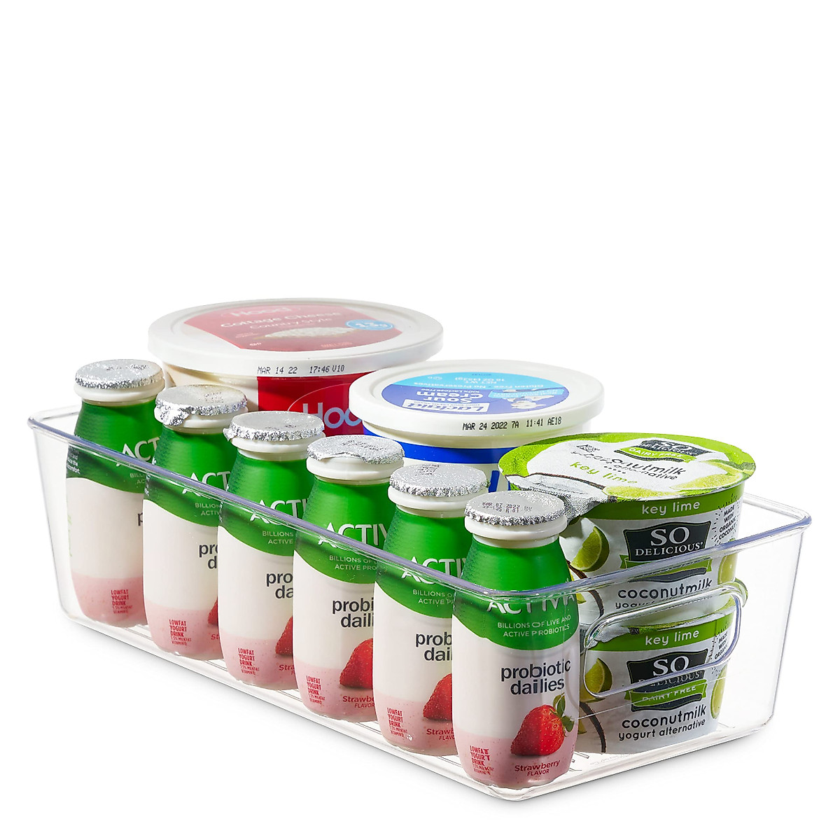 Set Of 8 Refrigerator Pantry Organizer Bins - Clear Food Storage Baskets for Kitchen, Countertops, Cabinets, Fridge, Freezer, Bedrooms, Bathrooms - Plastic Household Storage Containers