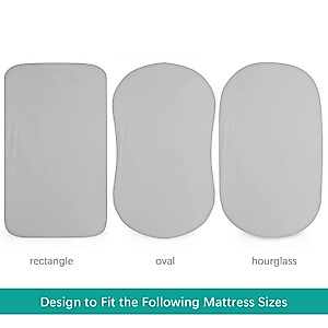 Waterproof Bassinet Sheets Fit for Miclassic, Baby Delight, TCBunny, Milliard, Dream On Me Traveler/Skylar and Other Bedside Sleeper Bassinet Mattress, Ultra Soft Microfiber Sheets, White & Grey