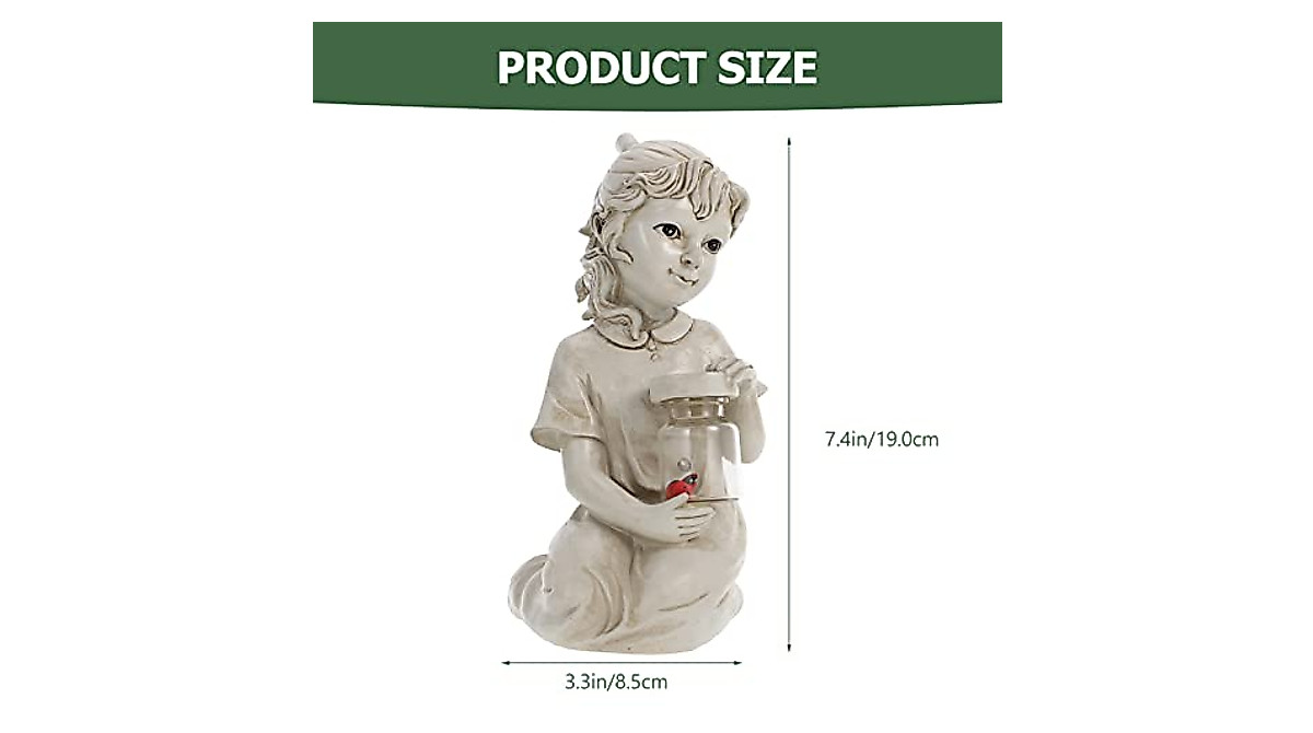 LIOOBO Solar Girl Garden Statue with LED Light - Eco-Friendly Decor