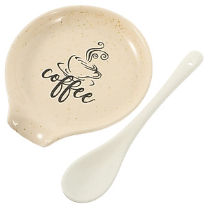 Cabilock 1 Set Ceramic Spoon Rest Spoon Rest for Kitchen Soup Spoon Rest Ceramic Kitchen Utensil Coffee Spoon Small Spoon Rest Coffee Cups Ceramic Spoon Holder Ceramics Delicate Spatula