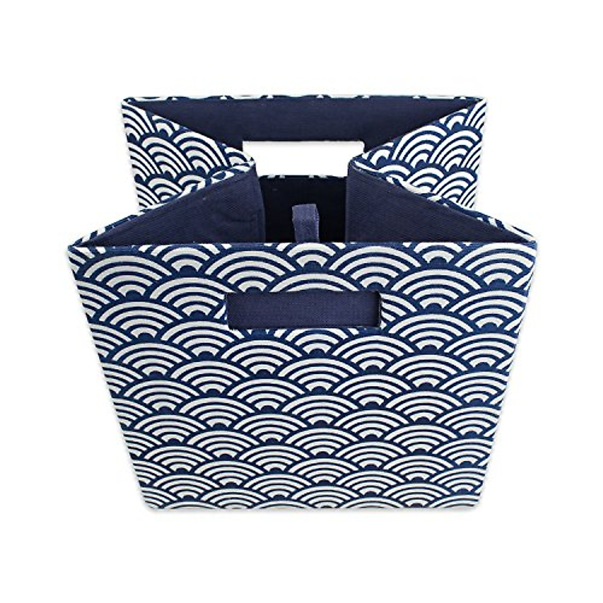 DII Collapsible Hard Sided Bin, Waves, Blue, Small