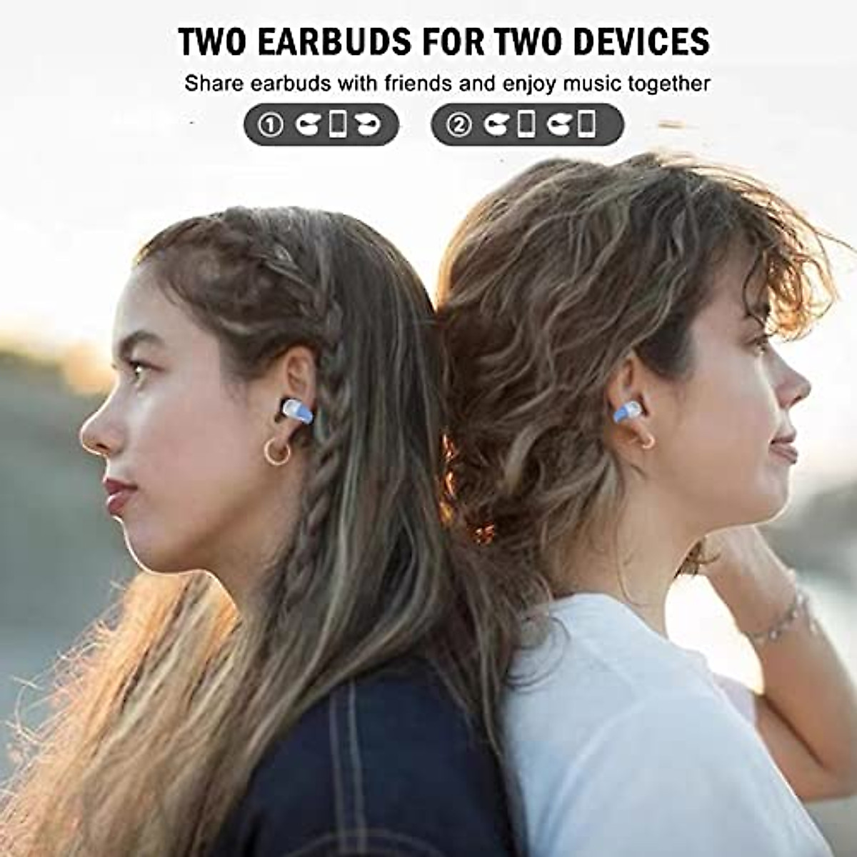 Mini Wireless Ear Clip Bone Conduction Earbuds Open Ear Headphones Bluetooth for Android iPhone, Clip On Sport Wireless Earbuds Waterproof Outer Headphones for Cycling Running Workout Ear Buds