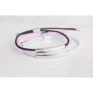 Tally Puppy Gratitude Engraved Braided Bracelet Inspirational Bracelets Encouragement Gifts For Women Mantra Bracelets Women Thinking Of You Gifts For Women Meaningful Gifts Adjustable (Aqua)