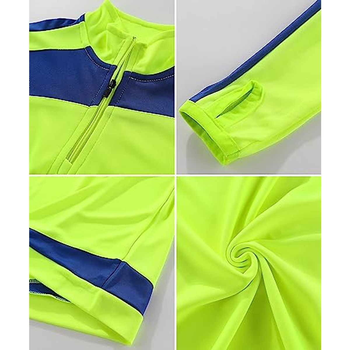 M2C Boys 2 Piece Tracksuit Quater Zip Pullover Sweatshirt and Jogger Pants Set Neon Green 7-8