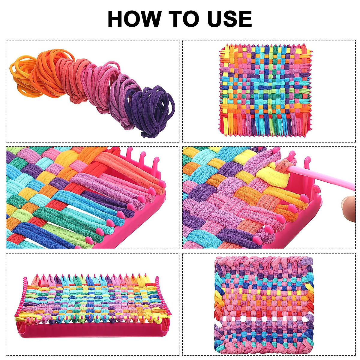 12 Colors Loop Potholder Loops Weaving Loom Loops Bulk Weaving Craft Loops with Multiple Colors for DIY Crafts Supplies Compatible with 7 Inch Weaving Loom (192 Pieces)