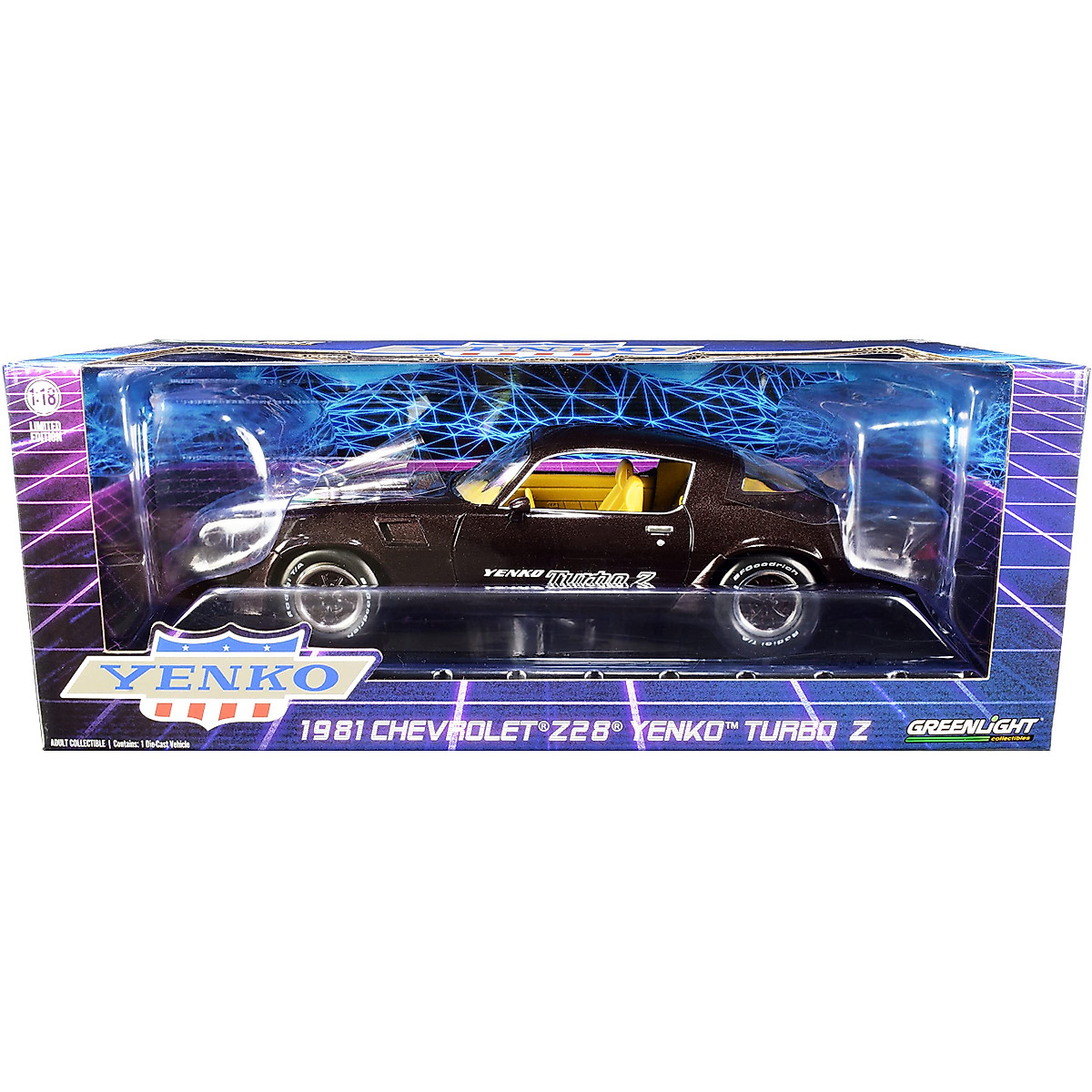 Greenlight 1981 Chevy Camaro Z/28 Yenko Turbo Z Turbo Brown Metallic 1/18 Diecast Model Car 13593