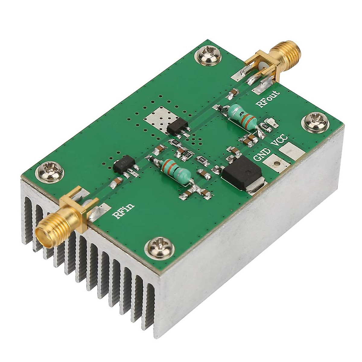 1-512MHz 1.6W Wideband Low Power RF Amplifier Broadband RF Low Power Amplifier with Heat Sink for Shortwave FM Ham Radio