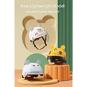 Children's Cat Ears Motorcycle Half Helmet, Retro Electric Open Face Scooter Helmet with Visor DOT Approved Anti-Collision Bike Moped Cruiser ATV Street Helmet for Youth Kids -C