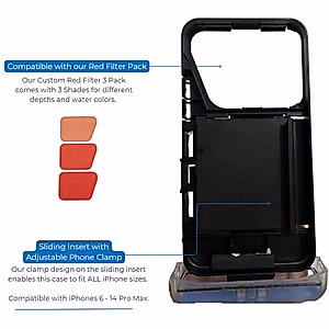ProShot Dive - Underwater iPhone Housing Rated to 130ft/40m. Universal Waterproof iPhone Case, Compatible with All iPhones. Fits iPhone 6s - iPhone 14 Pro Max. Scuba Diving and Snorkeling iPhone Case.