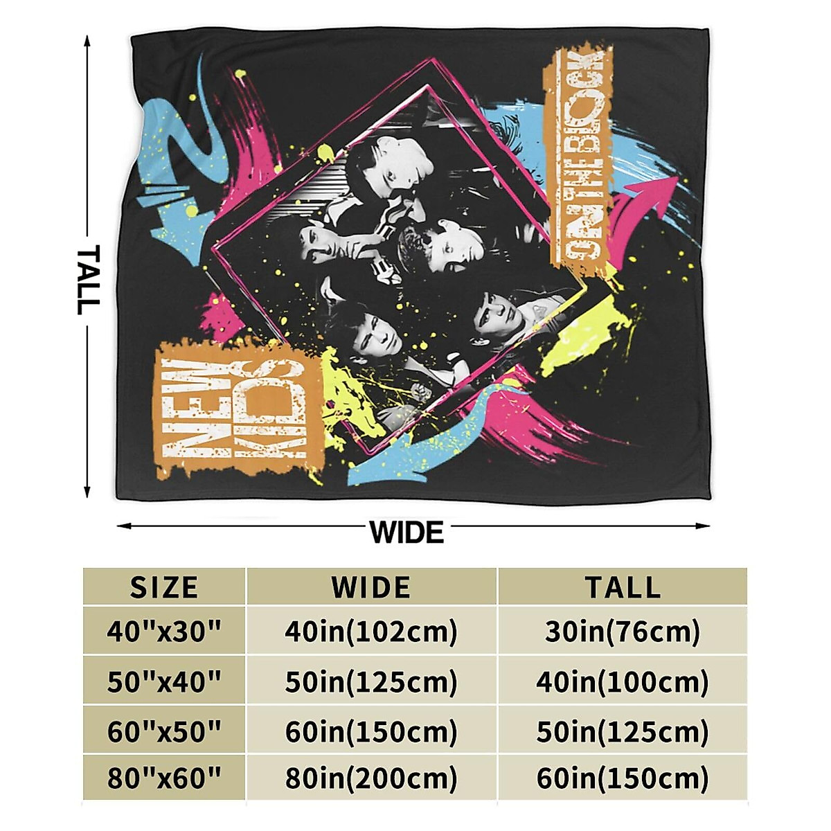 New Music Kids Singer On The Band Block Blanket Soft Flannel Throw Blankets Lightweight Warm Blanket for Bed Sofa Room Couch Decor 50"x40"