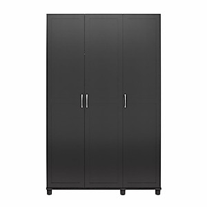 Ameriwood Home Systembuild Evolution Lory Framed 3 Door Wardrobe in Black