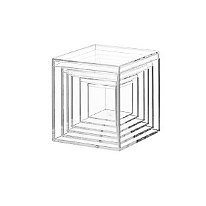 4.7/4/3.3/3/2.5/1.8 Inch Clear Plastic Box with Lid, Jewelry Storage Box, Square Cube Decorative Storage Box Containers Display Box for Candy Pill Tiny Jewelry Toys Gifts Artwork Display