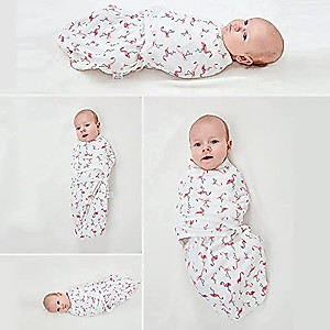 Ourcan Baby Swaddle Blankets for Boy Girl 0-3 Months 3-6 Months, Newborn Swaddle Adjustable Infant Wraps 3-Pack, 100% Combed Cotton, Large Size