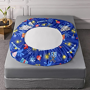 BSNTHO Christmas Mouse Sheet Set Twin Size 4 Piece, Christmas Rabbit Sheets for Girls Boys Kids Teens with 2 Pillowcases and 16" Deep Pocket, Bedding Set Microfiber Ultra Soft Skin Friendly