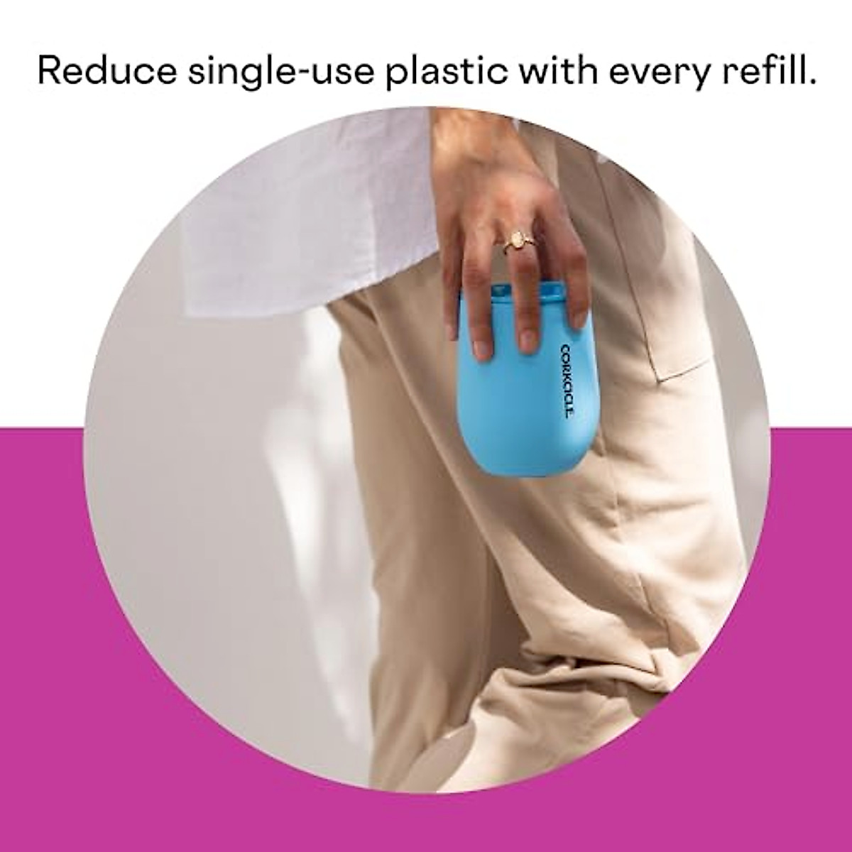 Corkcicle Stemless Insulated Wine Glass Tumbler, Berry Punch, 12 oz – Stainless Steel Stemless Wine Glass Keeps Beverages Cold for 6 Hours, Hot for 3 Hours – Non-Slip, Easy-Grip Insulated Cup