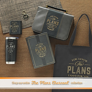 Christian Art Gifts Large Stainless Steel Inspirational Travel Tumbler for Men & Women: Know the Plans Encouraging Bible Verse, Engraved Double Wall Vacuum Insulated, Lid, 24hr Hot/Cold, Black, 18 oz.