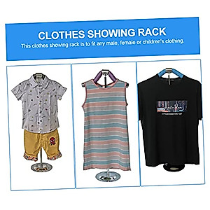 Cabilock 2pcs Little Girl Boy Steel Showing Kids Dress Storage Stainless Metal Hanger Support Display Clothes Child Rack Stand Children Store Clothing