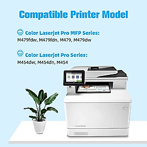 Q-image【No Chip 414A Toner Cartridge Replacement for HP 414A 414X W2020X HP Color Pro MFP M479fdw M479fdn M454dw M454dn M454 M479 Printer Toner High Yield (B/C/Y/M)