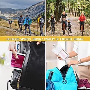 DOERDO 100 Pcs Drink Pouches Bags Juice Bags Flasks Clear Stand up Drink Container for Coffee Water Beer Juice Milk, 200ml/6.8oz