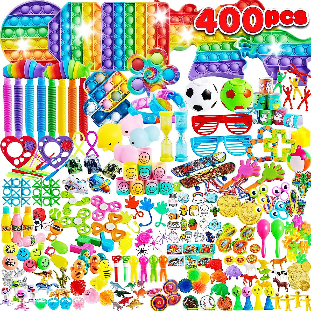 JOYIN Party Favors for Kids, Fidget Toys Bulk, Goodie Bags Stuffers for Kids Birthday Party, Classroom Prizes, Treasure Box Toys for Boys and Girls(400 TRUE Quality Items)