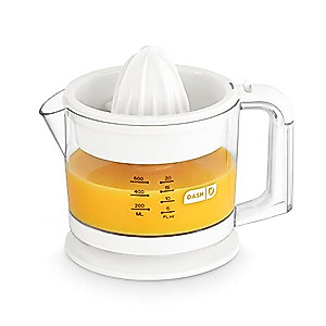 Dash Citrus Juicer Extractor: Compact Juicer for Healthy Juice, Oranges, Lemons, Limes, Grapefruit & other Citrus Fruit with Easy Pour Spout + 32 oz Pitcher - White