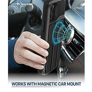 VENA vCommute Wallet Case Compatible with Apple iPhone 11 Pro (5.8"-inch 2019), (Military Grade Drop Protection) Flip Leather Cover Card Slot Holder with Kickstand - Space Gray