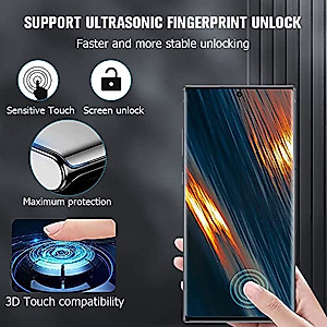 [2+2 Pack]Galaxy Note 10 Plus Screen Protector+Camera Lens Film,9H Tempered Glass,Ultrasonic Fingerprint Compatible, HD Clear,3D Curved Glass Screen Protector For Samsung Galaxy Note 10 Plus (6.8")