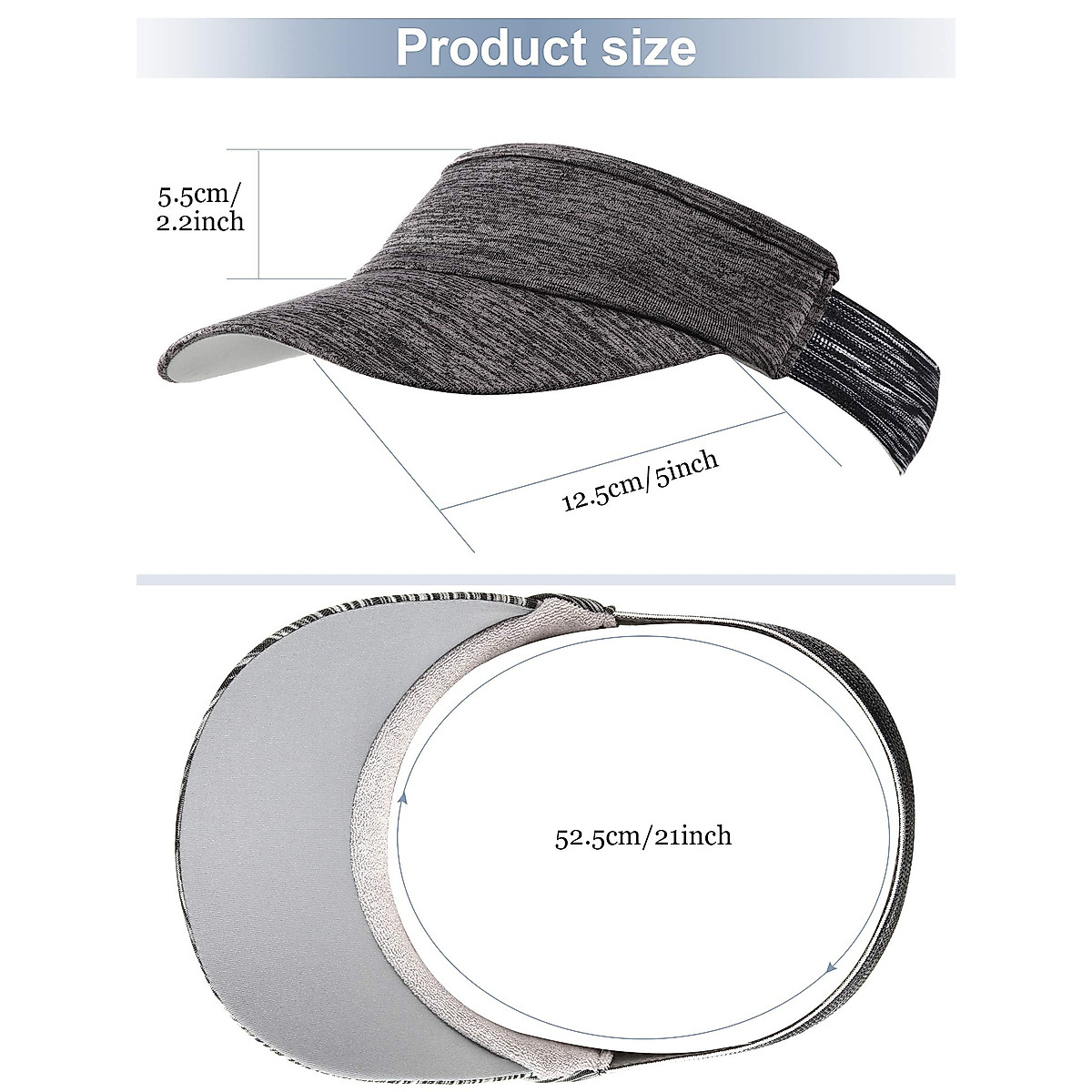 SATINIOR 4 Pieces Sun Visor Hats Adjustable Sports Visor Cap Quick Dry Hat for Women Men Tennis Cycling Running Golf Jogging