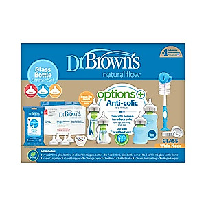 Dr. Brown's Options + Wide-Neck Glass Baby Bottle Starter Set