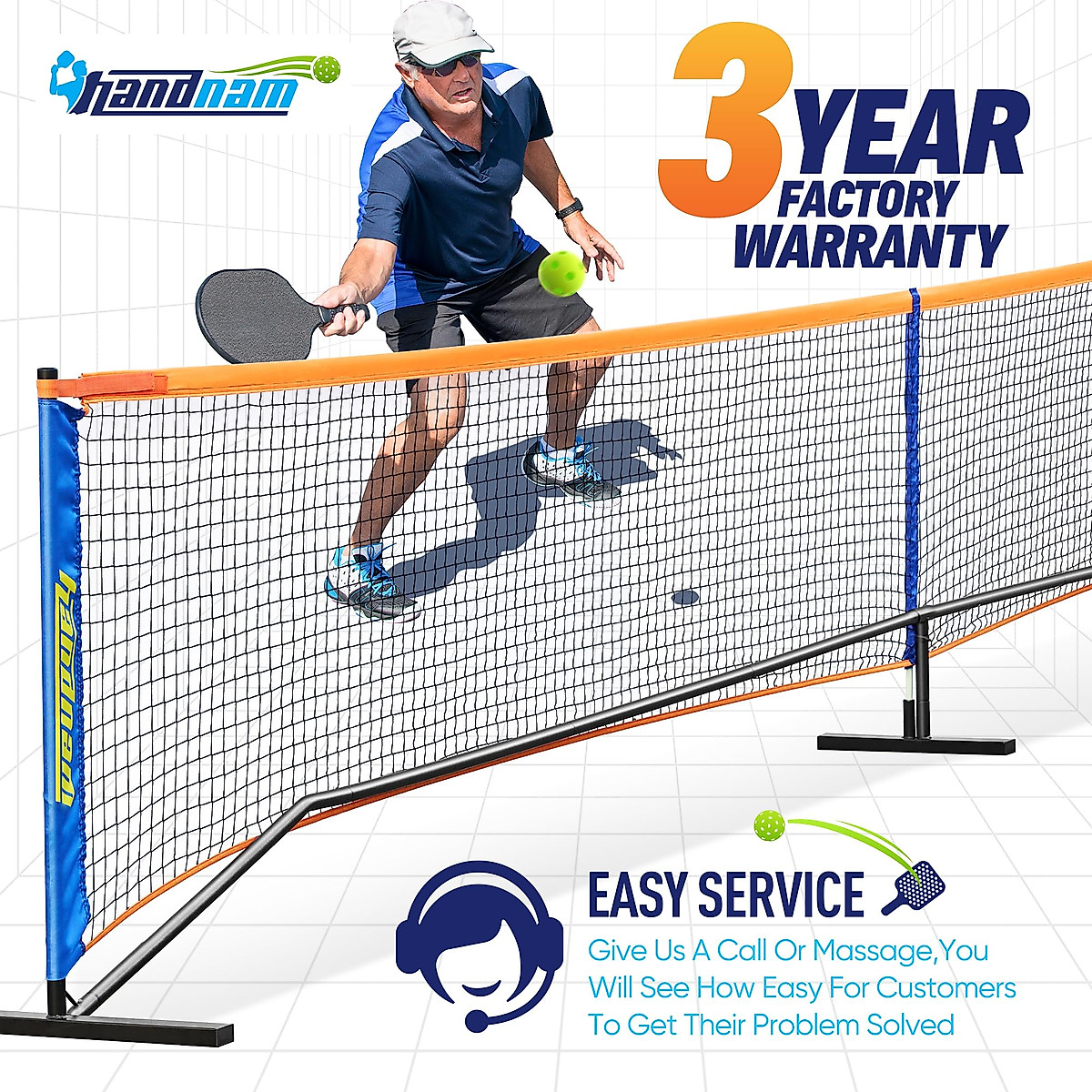 Premium Pickleball Net, 22FT Regulation Size Portable Pickleball Net, Pickle Ball Net System with Carrying Bag for Driveway Backyard Outdoor Indoor