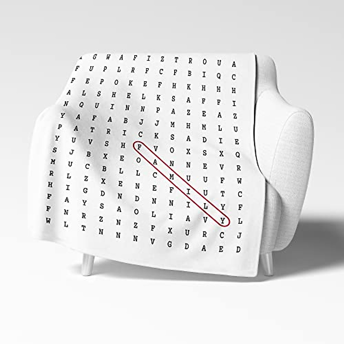 ecome Personalized Custom Word Search Blanket, Soft Woven Throw Blanket, Crossword Puzzle Blanket, Unique Gifts for Family, Friends, Co-Workers On Birthday, Anniversary, Christmas, 50x60 IN