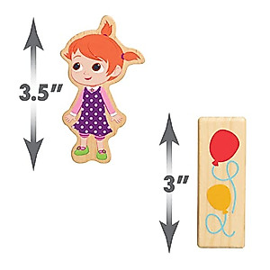 CoComelon JJ & Friends Wood Block Set, 30-Pieces, Recycled Wood, Officially Licensed Kids Toys for Ages 18 Month, Gifts and Presents by Just Play