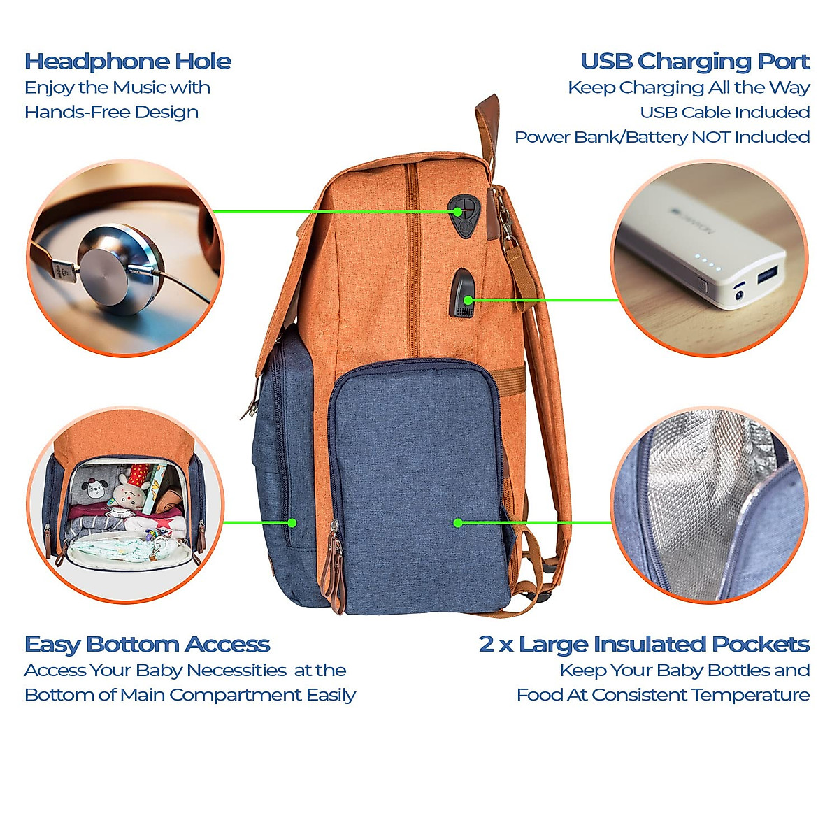 GISEMAI ‎Phoenix Diaper Bag Backpack & Cushioned Changing Pad