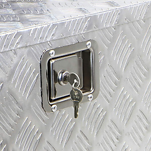 Stark 48" Aluminum Truck Box Underbody Flatbox Pickup Tool Box RV ATV Trailer Tool Storage Lock with Keys