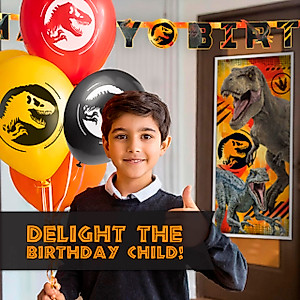 Unique Jurassic World Birthday Party Supplies | Jurassic Park Birthday Party Supplies | Jurassic World Party Supplies Decorations | Door Poster Backdrop, Balloons, Banner, Tablecloth, Plates,