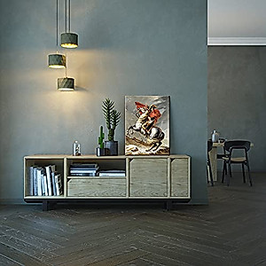 Wieco Art Napoleon Crossing The Alps of Jacques-Louis David Oil Paintings Reproduction Abstract HD Prints Wall Decor Classic Artwork for Home & Office Decoration