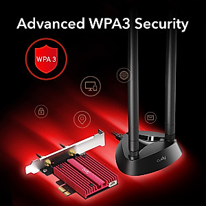 Cudy New AX5400 WiFi 6E PCIe Card, Bluetooth 5.2 PCIe Adapter, AX210 Inside,Tri Band Wireless Adapter, Bluetooth 5.2, Low-Profile Bracket, WPA3, MU-MIMO, OFDMA, Heat Sink, Windows 11, 10, WE4000