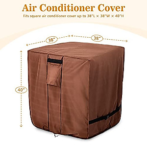 COSFLY Air Conditioner Cover for Outside Units, AC Covers for Outdoor Heavy Duty -Square Fits up to 38 x 38 x 40 Inches