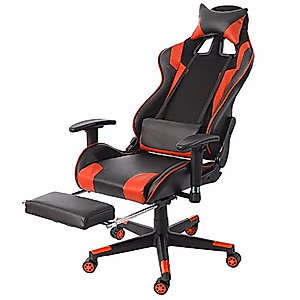 KXDTZ Executive Office Chair - High Back Office Chair with Footrest and Thick Padding - Reclining Computer Chair with Ergonomic Segmented Back, Black (Color : E)
