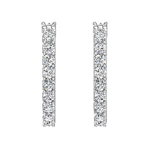 1 Carat Prong Set Diamond Inside-out Hoop Earrings in 10k Yellow Gold