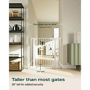Cumbor 36" Extra Tall, 29.7"- 40.6" Width Baby Gate & Cumbor 30.5" Tall, 29.5"-51.6" Width Dog Gate for House, Stairs, Doorways
