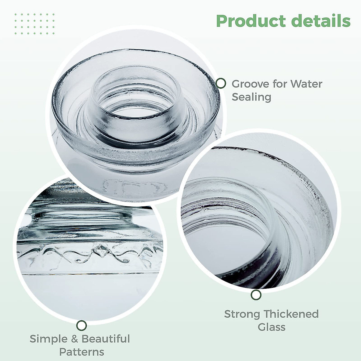 Anjetan 1.5L/2.5L/4.5L Glass Fermenting Jar, Large Capacity Sealed Pickle Jar, (A 1.5L/52oz)