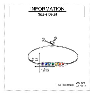 ONEFINITY Chakra Bracelets Sterling Sliver 7 Chakra Bracelets for Women Healing Jewelry Yoga Gifts for Women Girl