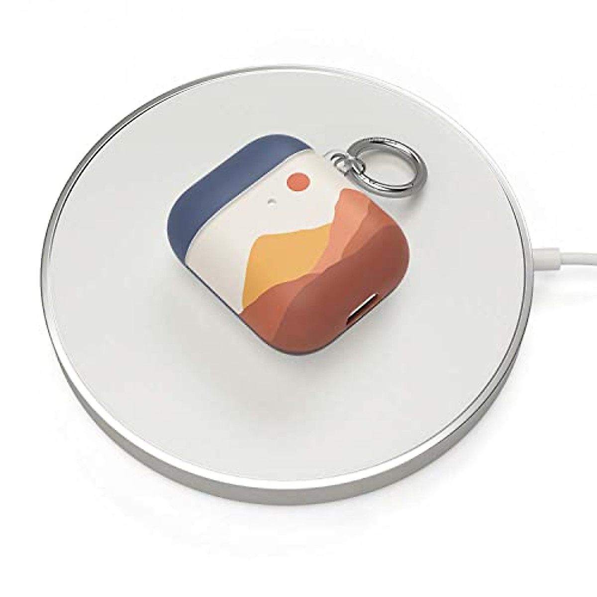 Casely Case Compatible with AirPods 1 & 2 | Opposites Attract | Day & Night Colorblock Mountains AirPods 1 & 2 Case