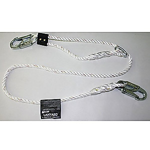 Honeywell 4' 1/4'' SS Wire Rope Lanyard w/2 Locking snap Hooks 207LSS/4FTSS