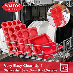 Walfos Silicone Whoopie Pie Baking Pans, Non-Stick Muffin Top Pan Set of 4. Food Grade and BPA Free Silicone,Perfect for Muffin, Eggs, Tarts and More, Dishwasher Safe